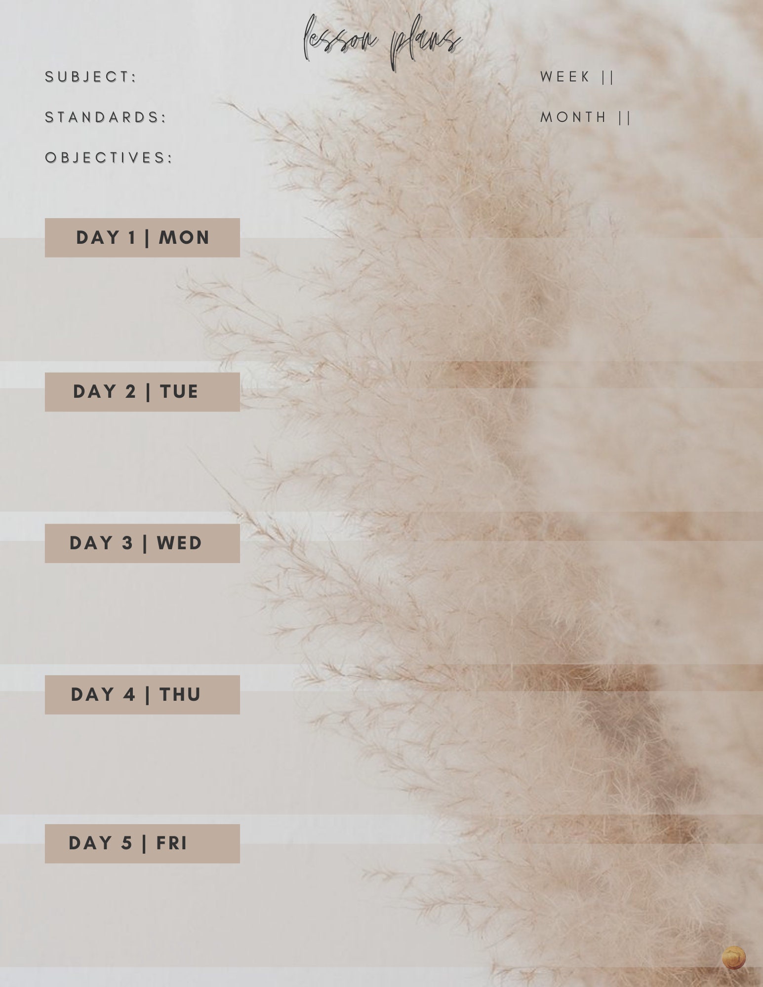 Boho Lesson Plan Template, Lesson Plan Templates for Teachers - Etsy