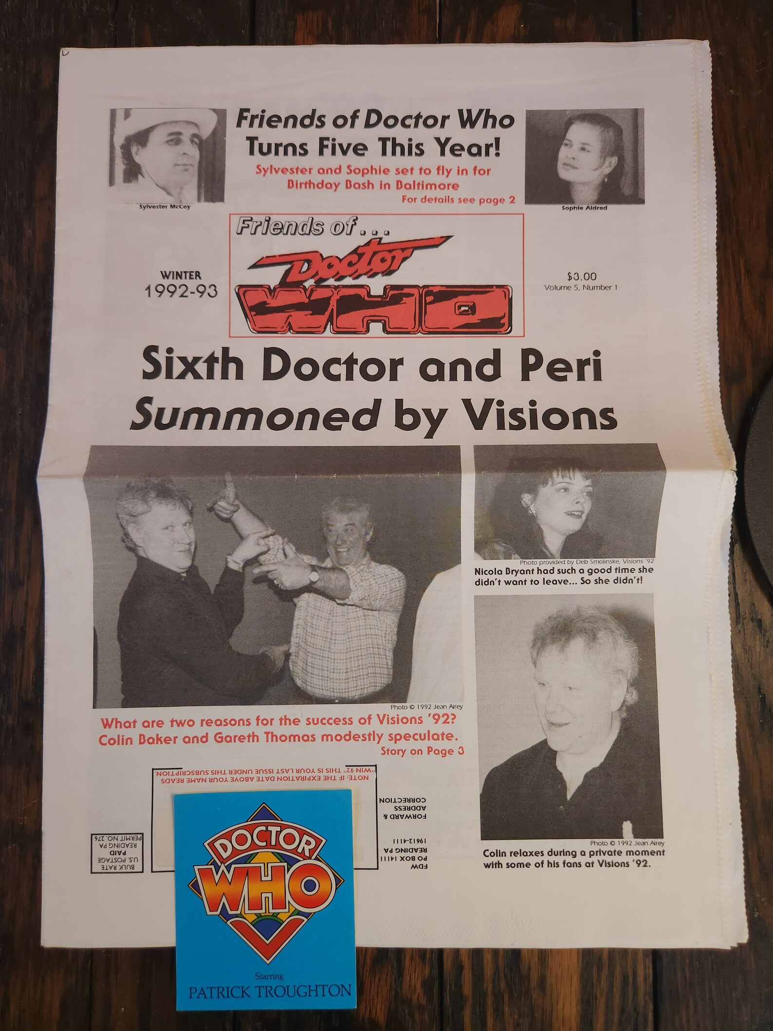 Friends of Doctor Who Newspaper Winter 1992-93 - Etsy