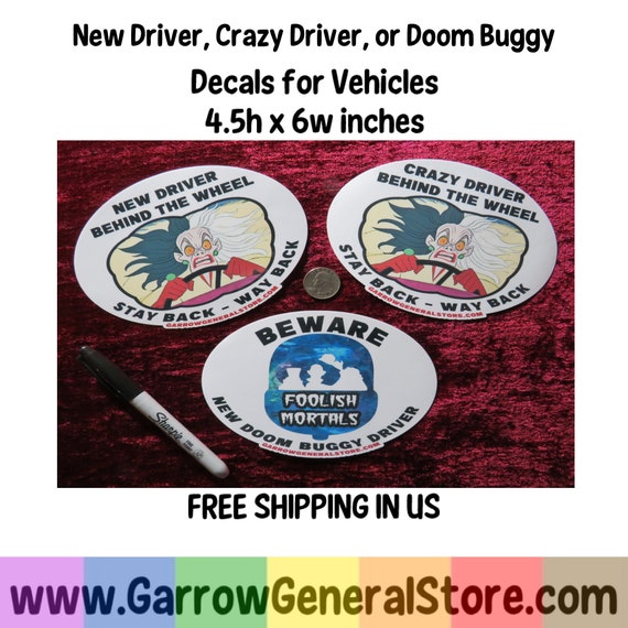 New or Crazy Driver Decals for Vehicles Warning Stay Back | Etsy