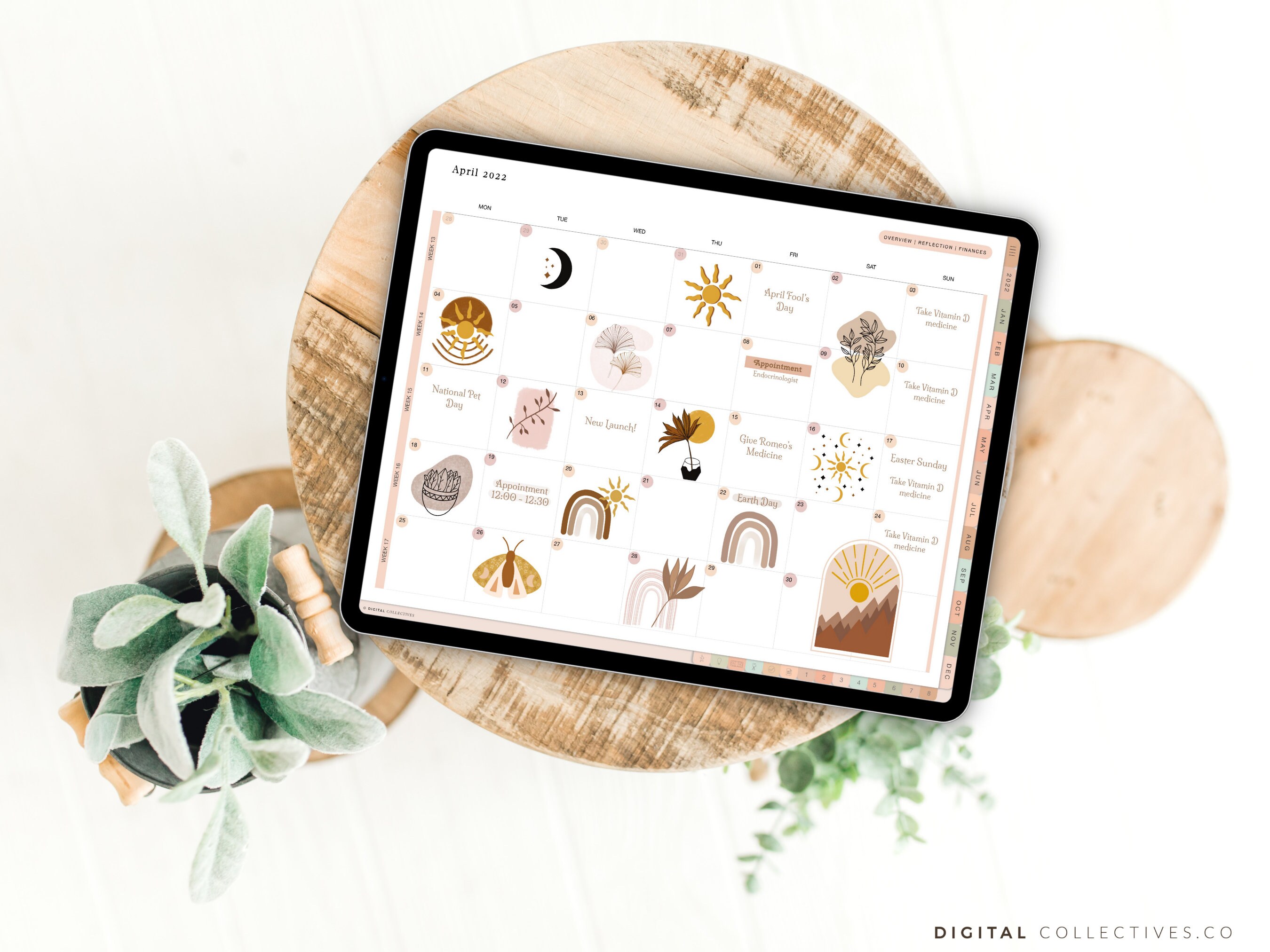 Boho Digital Stickers Digital Planner Stickers Notability - Etsy