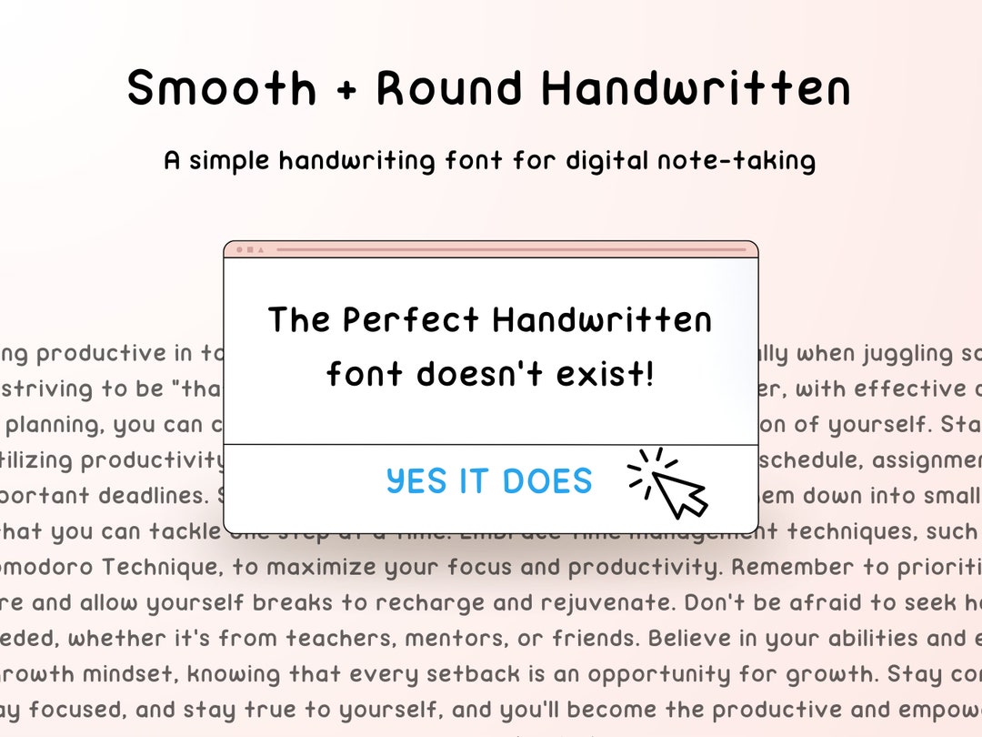 Smooth and Round Handwritten Font Handwriting Fonts - Etsy