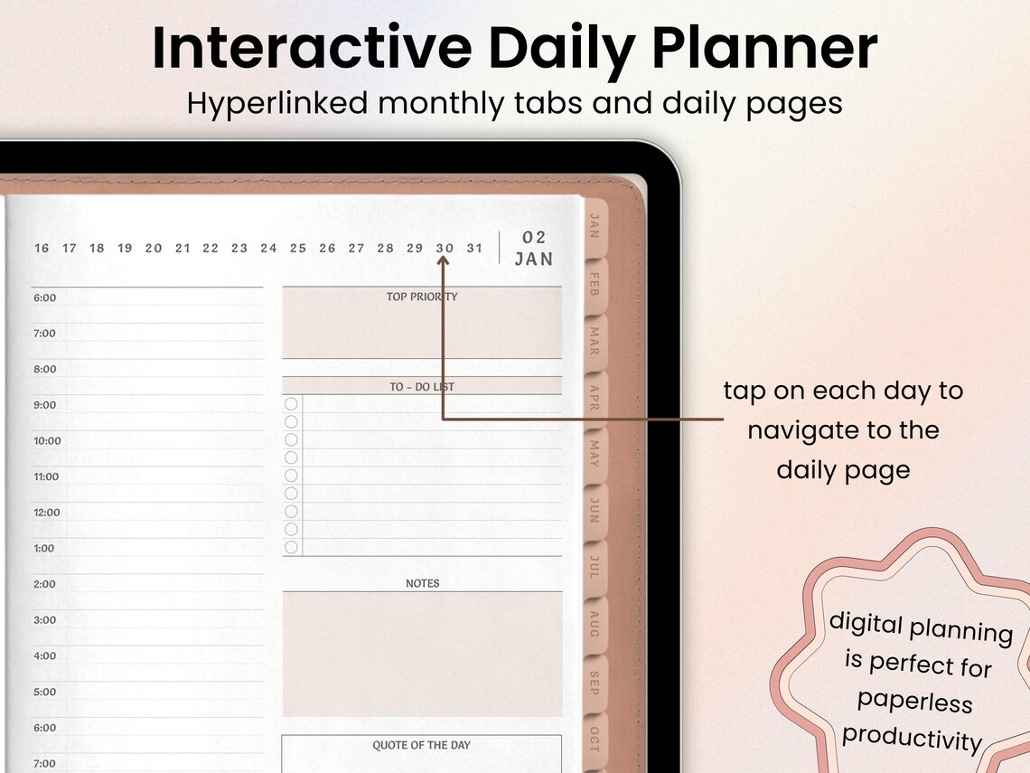 Digital Daily Planner for Goodnotes Planner for Goodnotes - Etsy