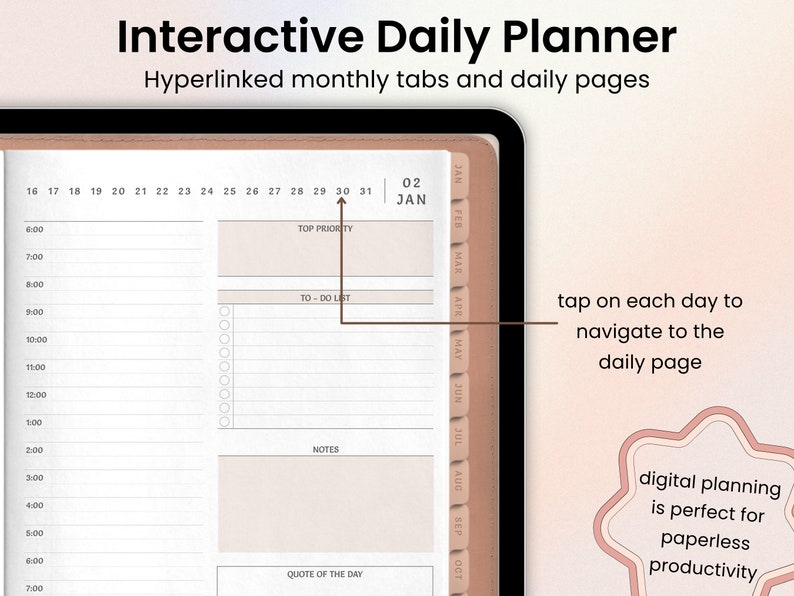 Digital Daily Planner for Goodnotes, Planner for Goodnotes, Realistic ...