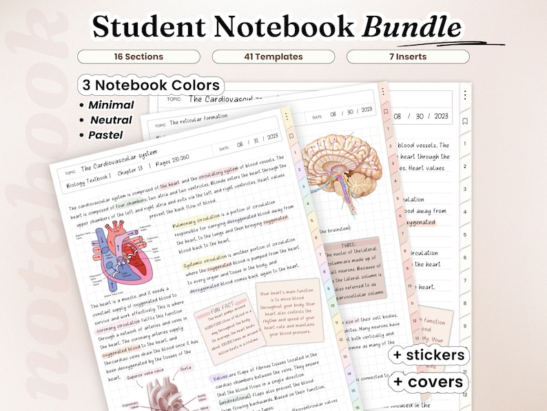 Digital Student Notebook Bundle: iPad Notetaking Templates (PDF) - Etsy