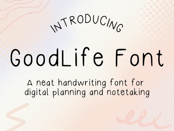 Goodlife Font Handwriting Fonts Handwritten Fonts Text - Etsy Australia