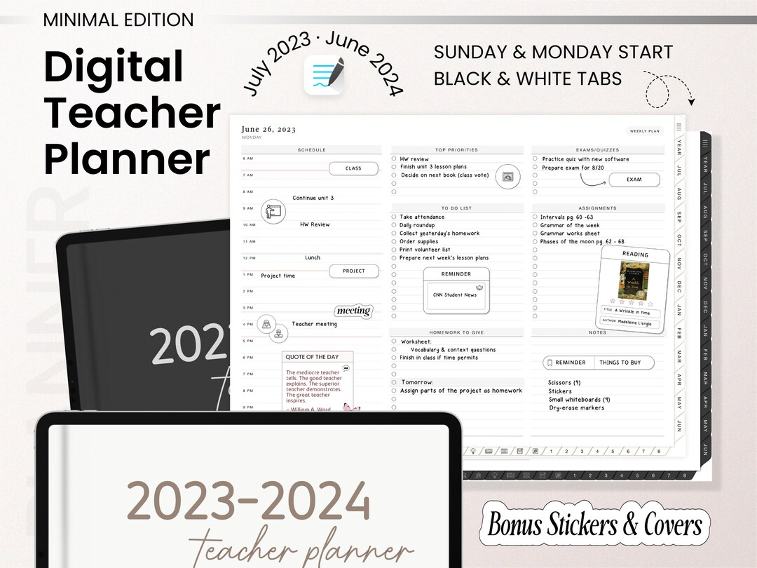 Digital Teacher Planner 2022-2023 Daily Teacher Planner - Etsy