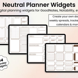 Neutral Widget Stickers for Digital Planning | Everyday Digital Planner ...