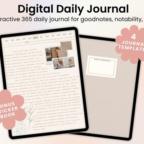 Digital Daily Journal 365 Pages Digital Journal for Ipad - Etsy