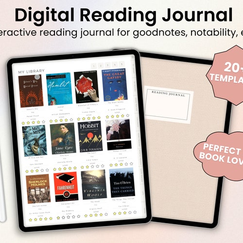 Digital Reading Journal Digital Book Review Planner - Etsy