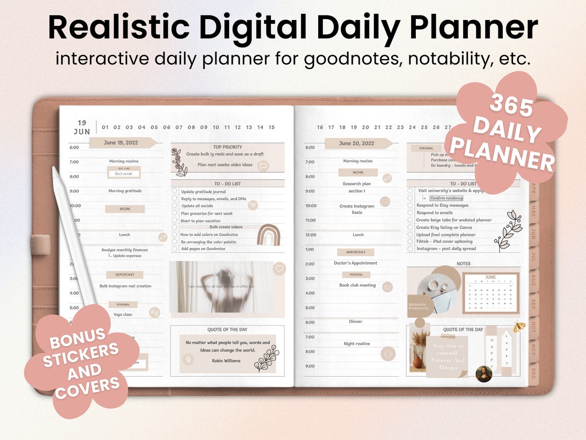 Digital Daily Planner for Goodnotes Planner for Goodnotes - Etsy