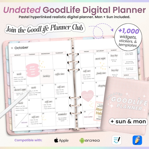 Undated Digital Planner - Etsy