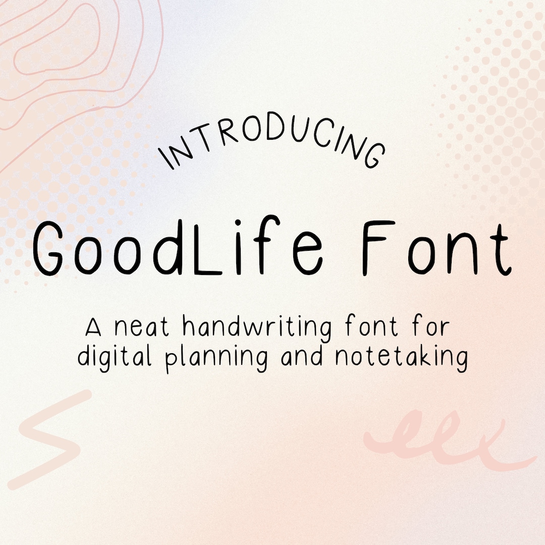 Goodlife Font: Handwriting Font for Digital Planning (OTF, TTF) - Etsy