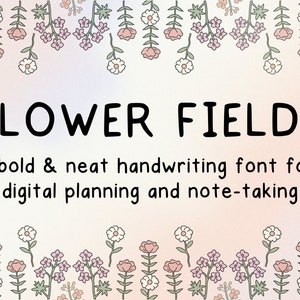 Flower Fields Font Handwriting Fonts Handwritten Fonts Bold - Etsy