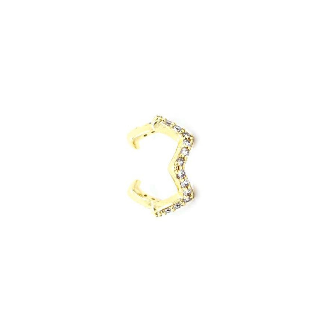 CZ Diamond Zigzag Ear Cuff Adjustable Sterling Silver - Etsy