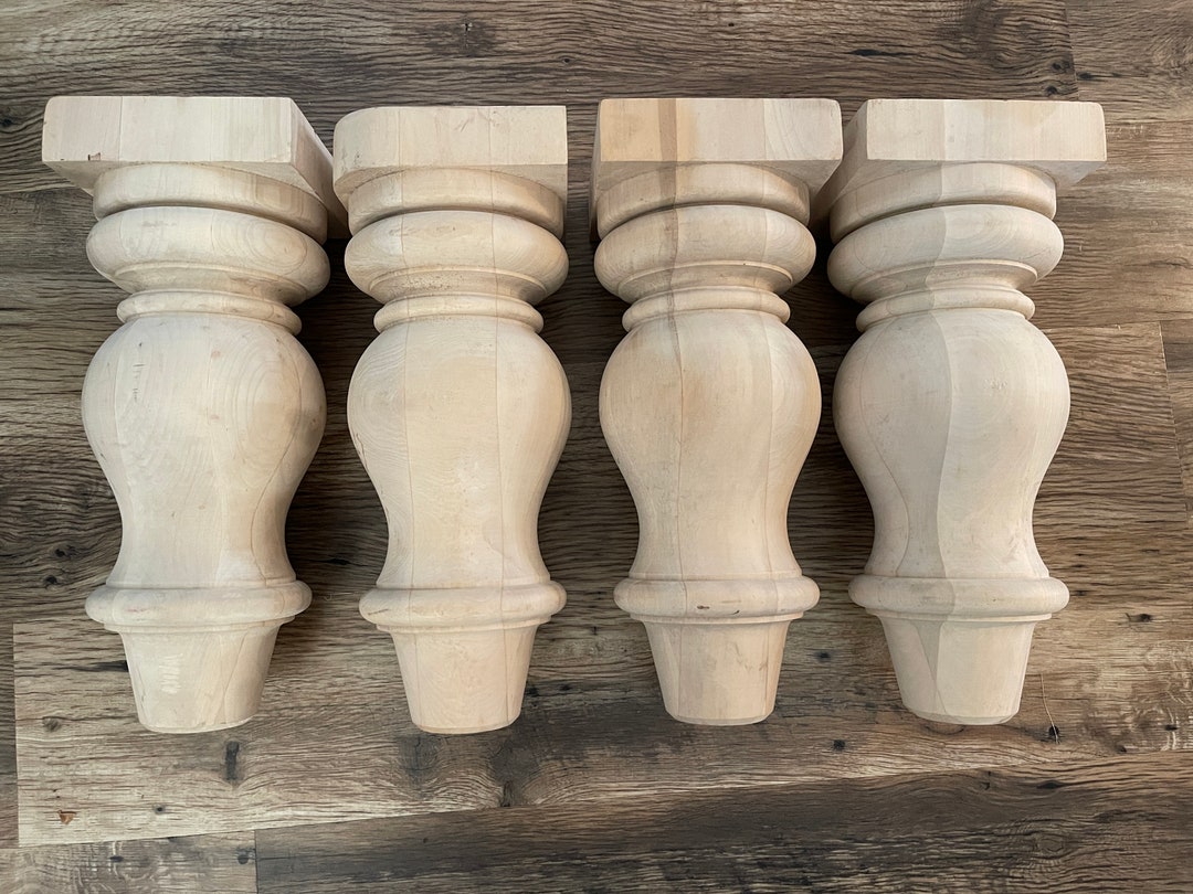 Hand Spun Wooden Legs Coffee Table Legs 7x17 Chunky Table - Etsy