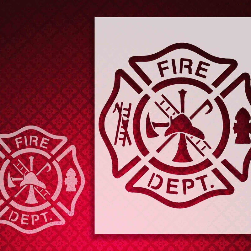 Firefighter Stencil - Etsy