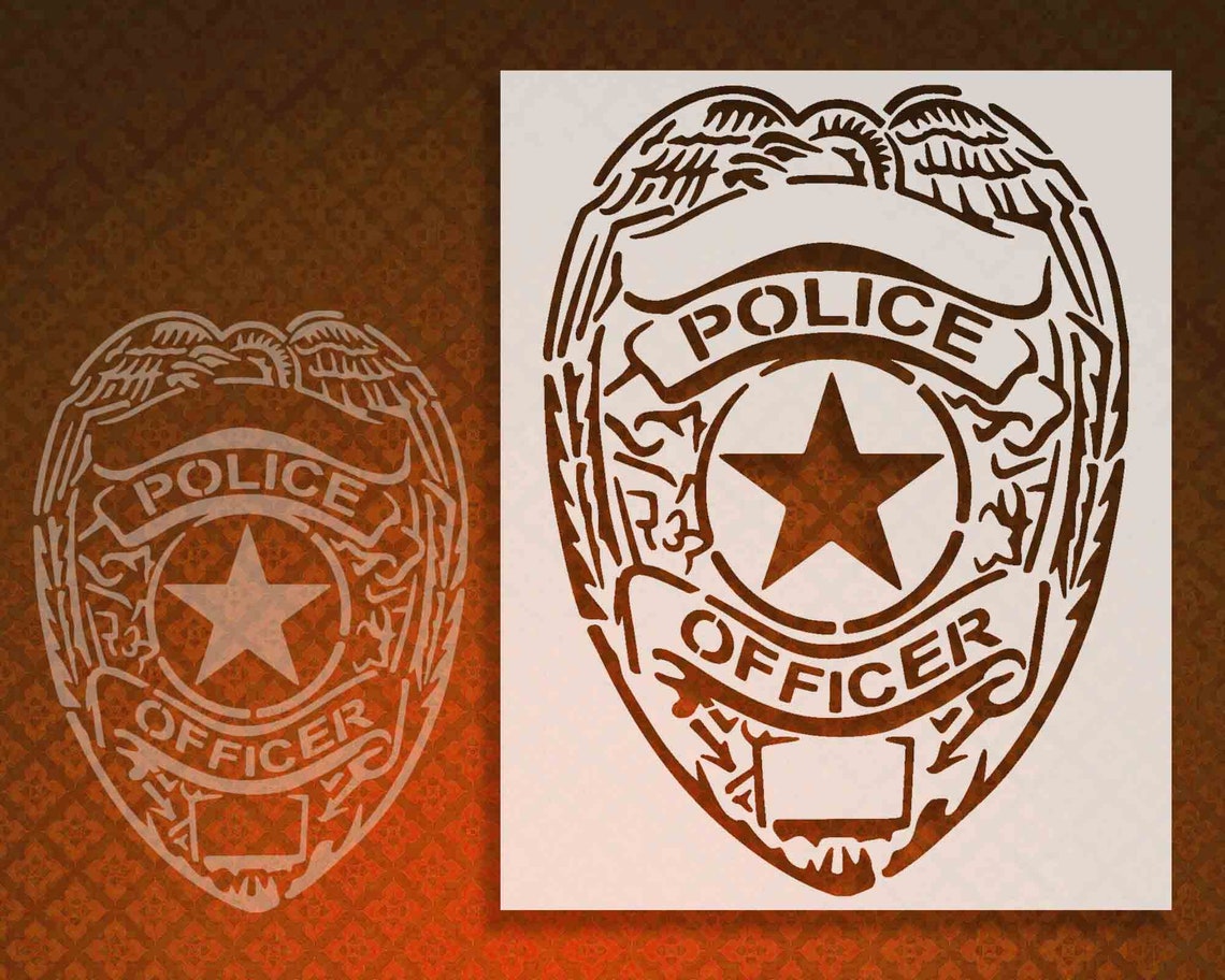 Police Badge Stencil - 11x8.5 - 11x13.9 - Etsy