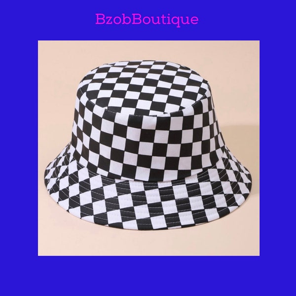 Checkered Hat - Etsy