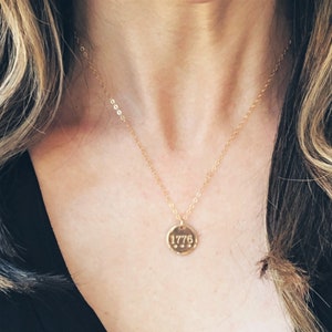 1776 Gold Filled Necklace for Women Patriotic Necklace America Gifts - Etsy