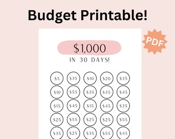 Money Saving Challenge Printable Save 1000 in 30 Days Savings Tracker - Etsy