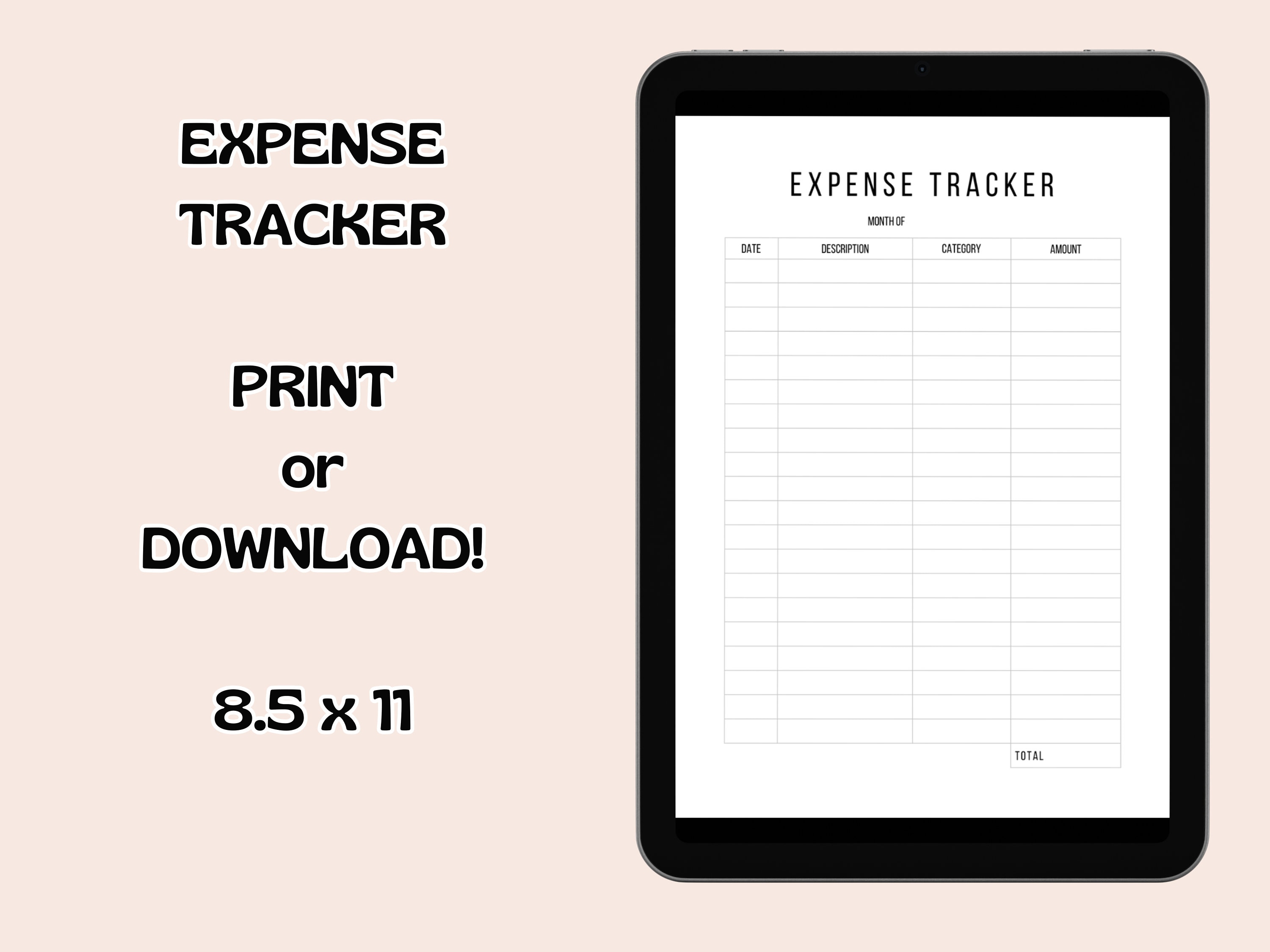 Monthly Expense Tracker Template Spending & Expense Tracker Download or ...
