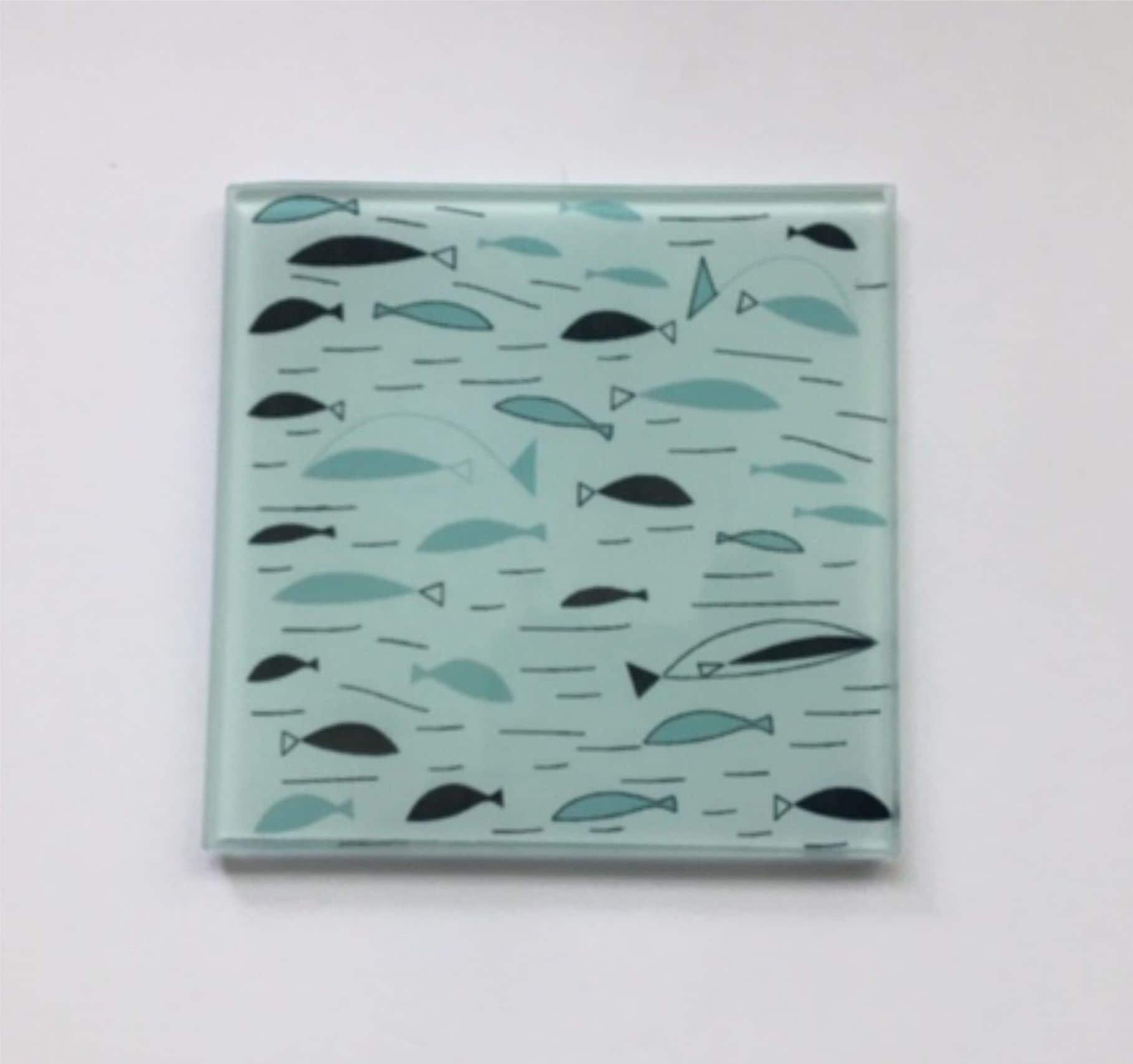 Retro Fish Rocks Glasses With Retro Fish Glass Coasters Set - Etsy