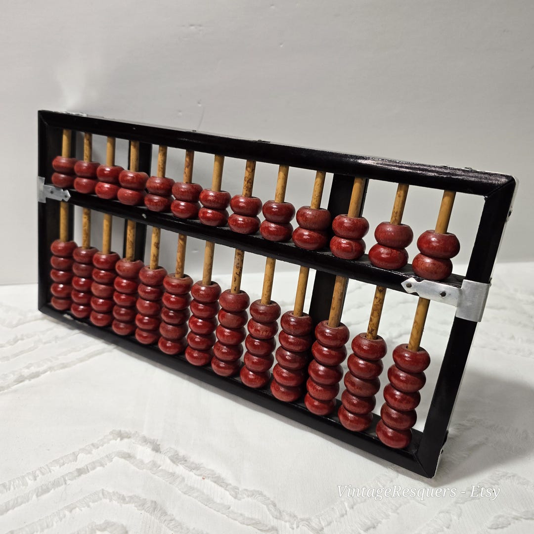 Vintage Chinese Abacus Lotus Flower Huanghuali Wood With 91 Beads, 13 Rods - Antiquated ...