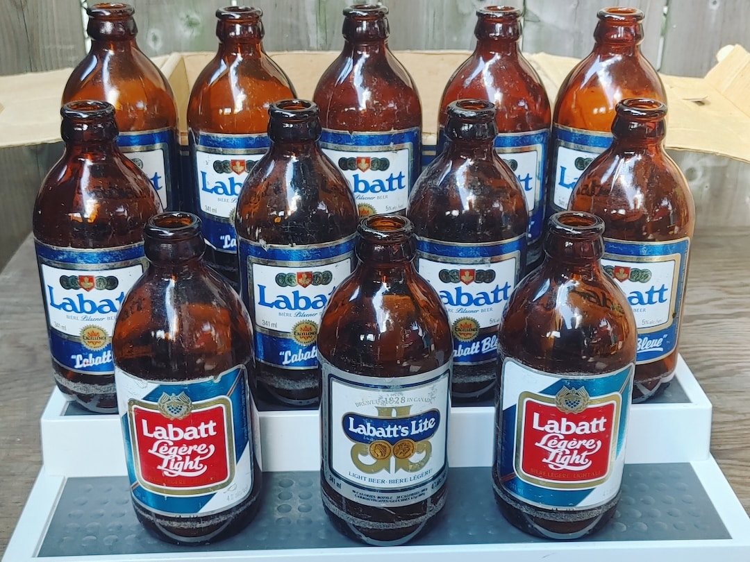 Vintage Box Full of Labatt's Blue and Labatt's Light Stubby Beer ...