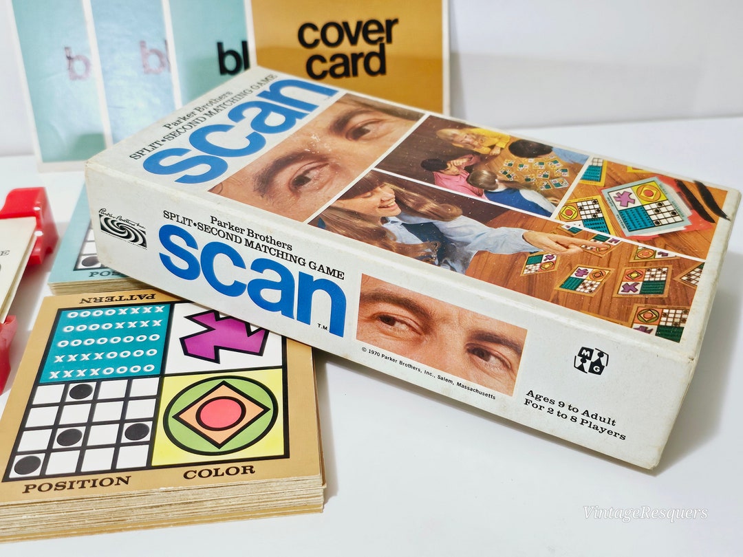 Vintage Parker Brothers SCAN Match Board Game 1970s Split Second ...