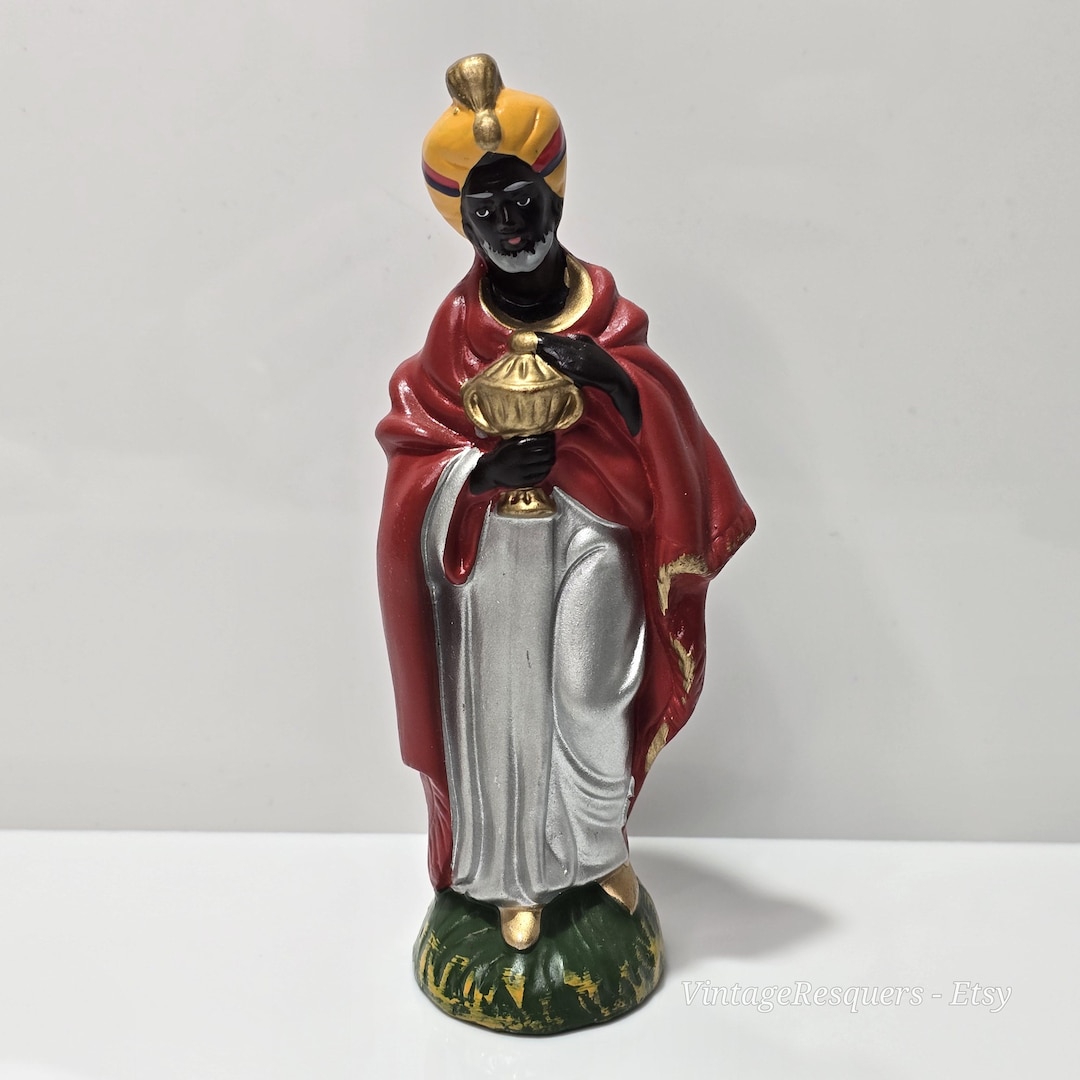 Vintage Nativity Manger Melchior Wiseman King Creche Figurine Signed ...