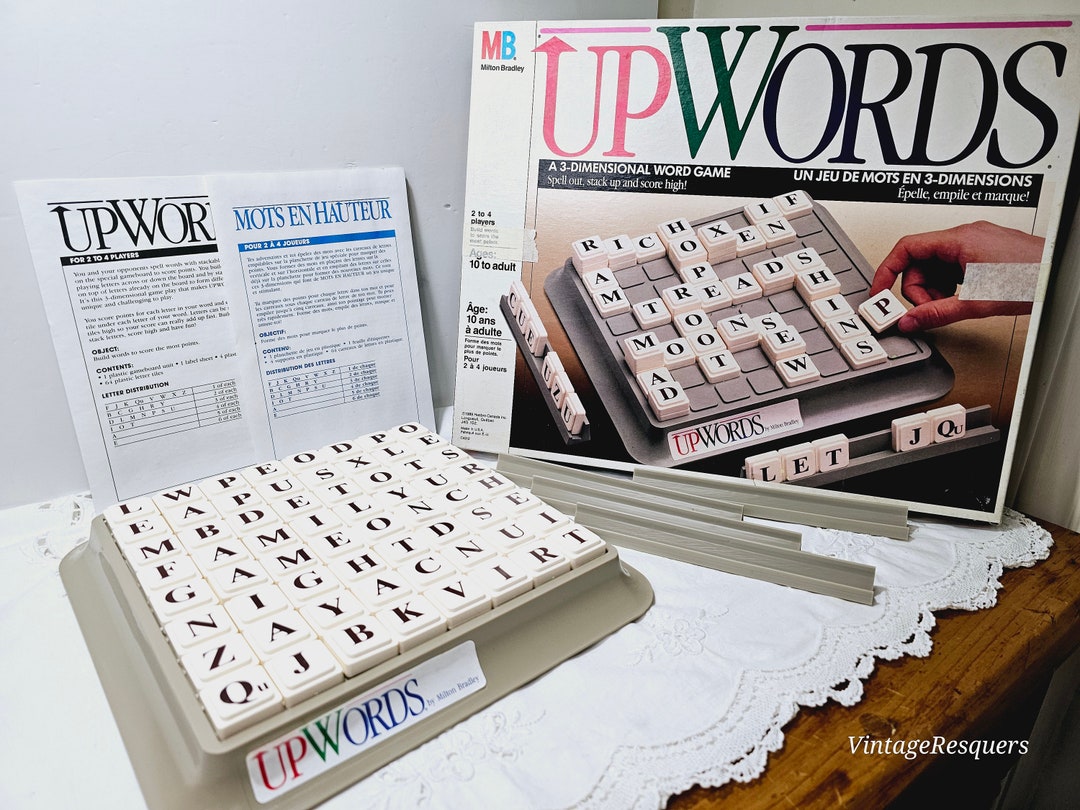 Vintage 1989 UPWORDS Board Game by Hasbro Canada Upwords Scrabble ...