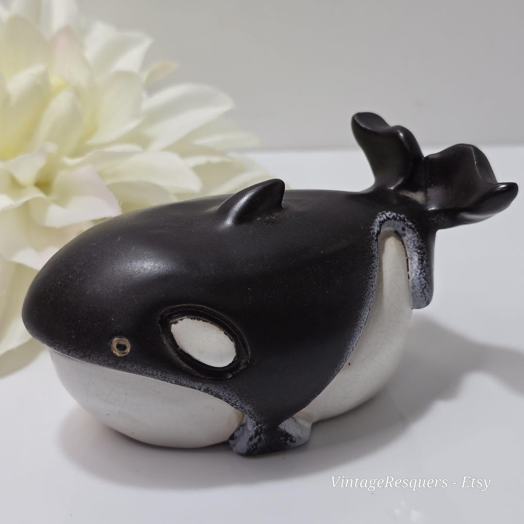 Vintage Retired Uruguay Pottery Artesania Rinconada Orca Killer Whale ...