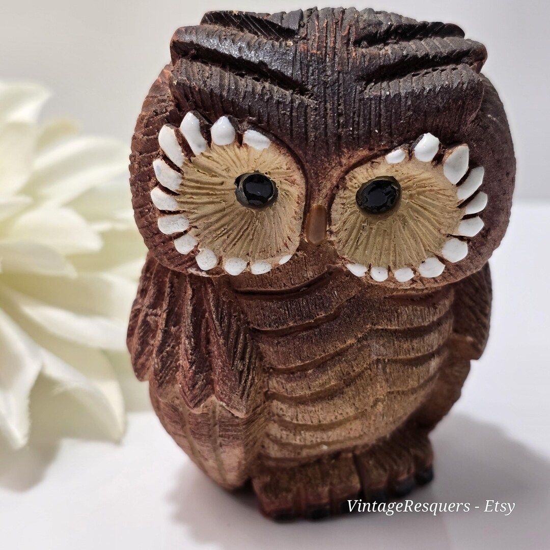 Vintage Retired Artesania Rinconada Big Eyed Owl Figurine Uruguay ...