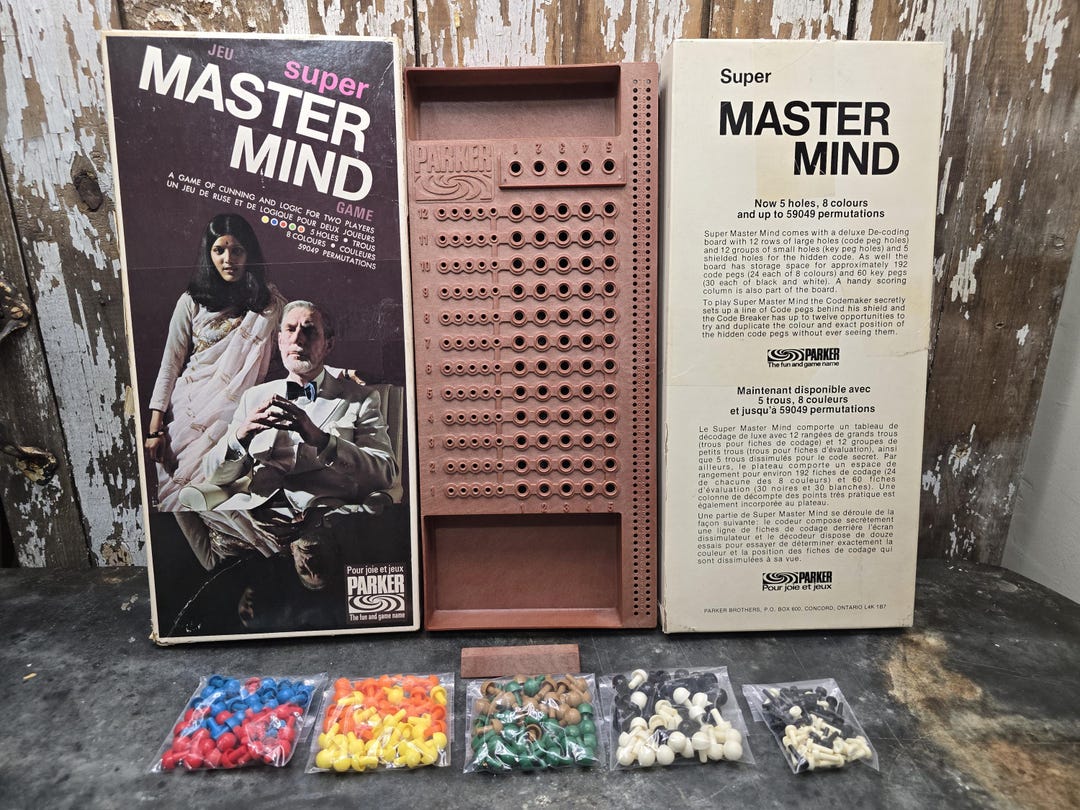 Vintage 1975 Super Mastermind Board Game - Cunning, Logic, Strategy ...