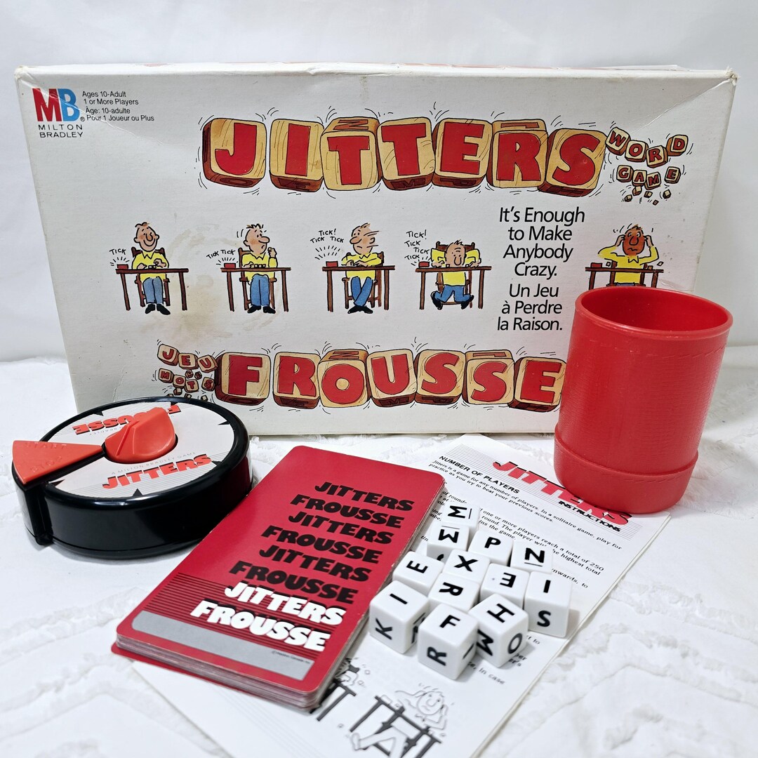 Vintage 1986 Jitters Word Board Game by Milton Bradley - Challenging ...