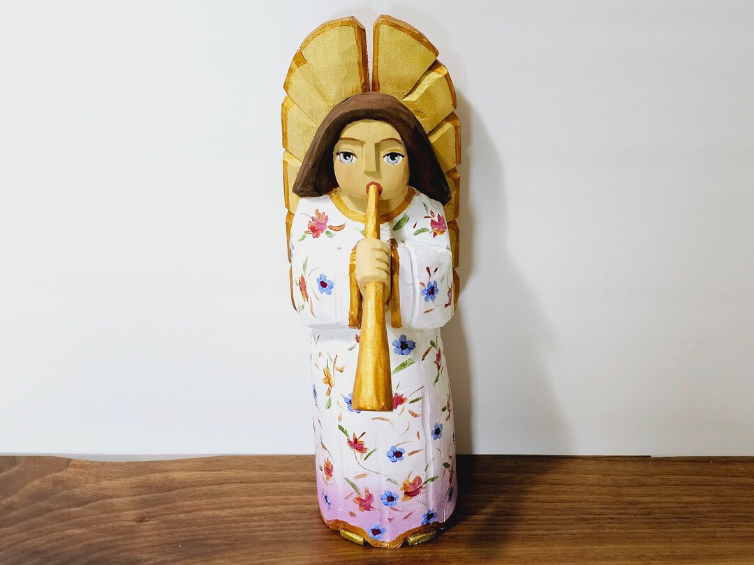 Vintage RARE Polish Folk Art Angel Signed Jerzy Zbrożek Hand Carved ...