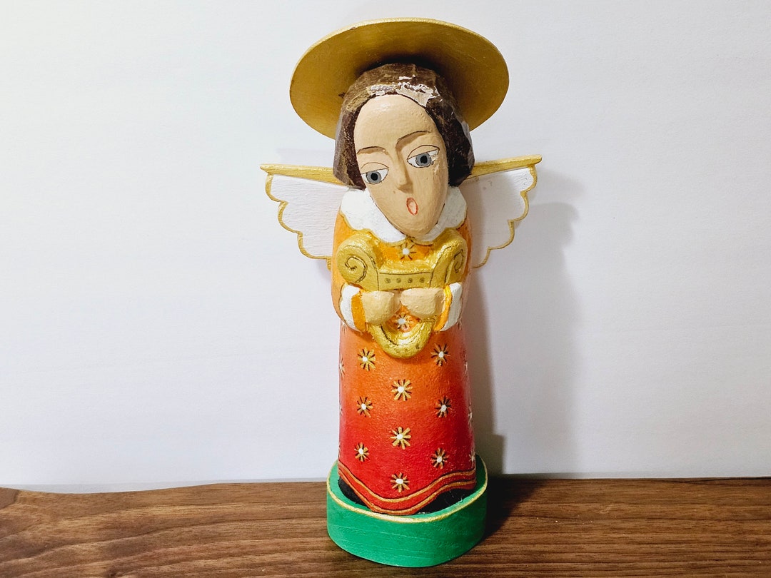 Vintage Carved Wood Angel Folk Art Signed Jerzy Zbrożek Hand Carved ...