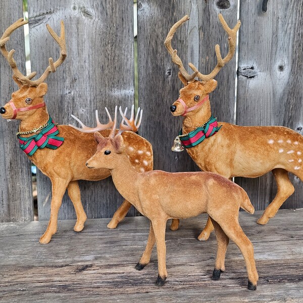 Flocked Deer - Etsy