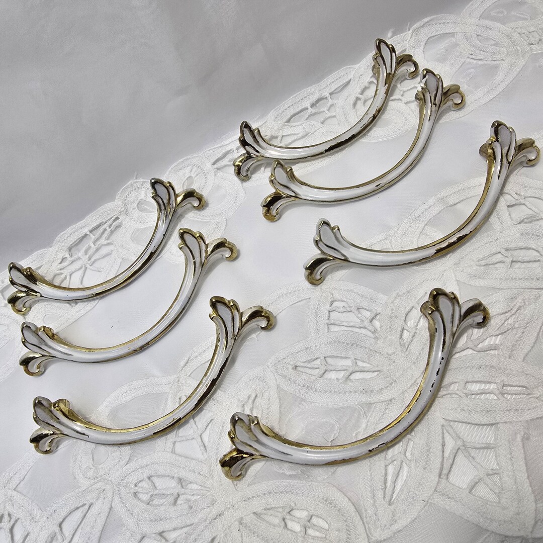 Vintage French Provincial Drawer Pulls - Lot of 7 Reclaimed Bonnet ...