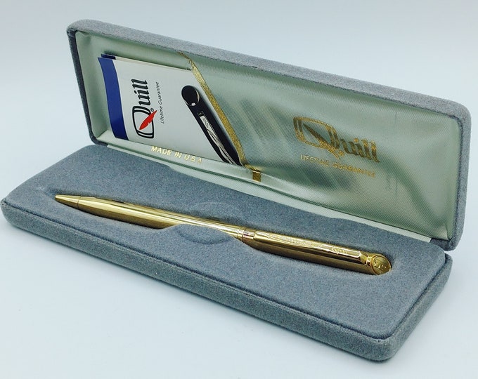 Vintage Collectible the QUILL Co Inc Ballpoint Pen #9543 - Gold Tone ...