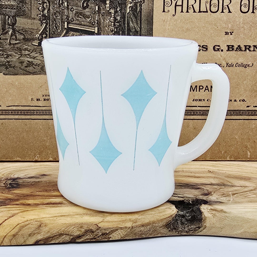 Vintage Fire King Milk Glass Mug With D Handle - Anchor Hocking ...