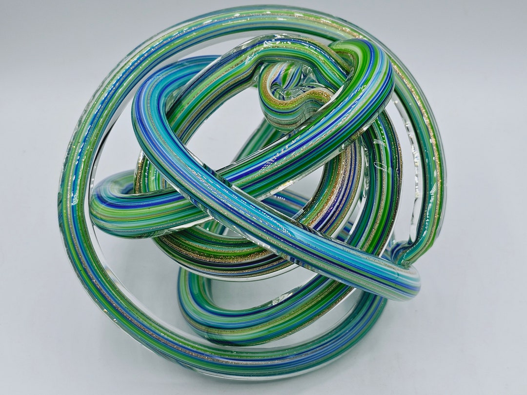 Endless Knot Art Glass Twisted Endless Love Knot Art Sculpture ...