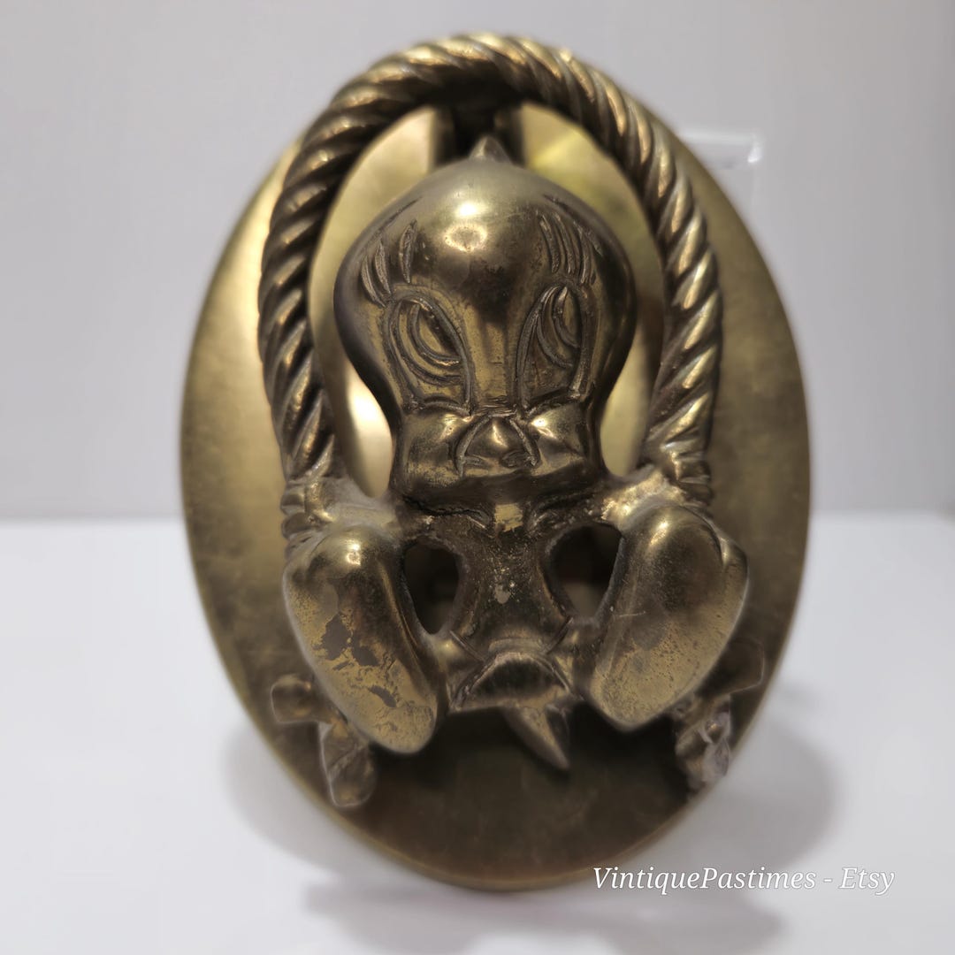Vintage Bird Brass Door Knocker Tweety Bird Looney Tunes Cartoon ...
