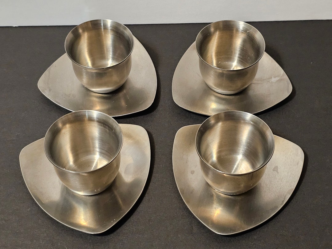 Vintage MCM Egg Cups Signed Old Hall England Set of 4 Mid Century ...