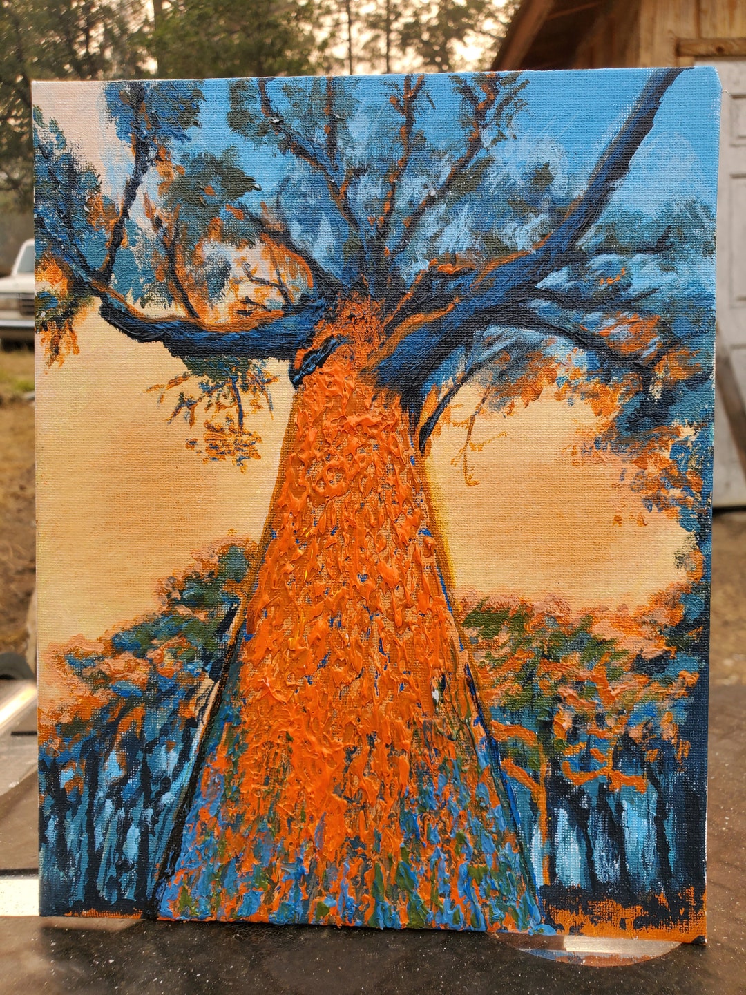 Tree Painting. Original Oak Tree Art Work. Ready to Ship. Acrylic ...