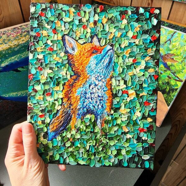 Baby Fox Painting - Etsy