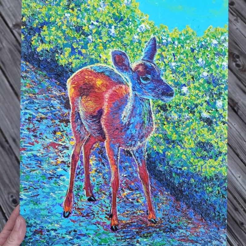 Baby Deer Painting - Etsy