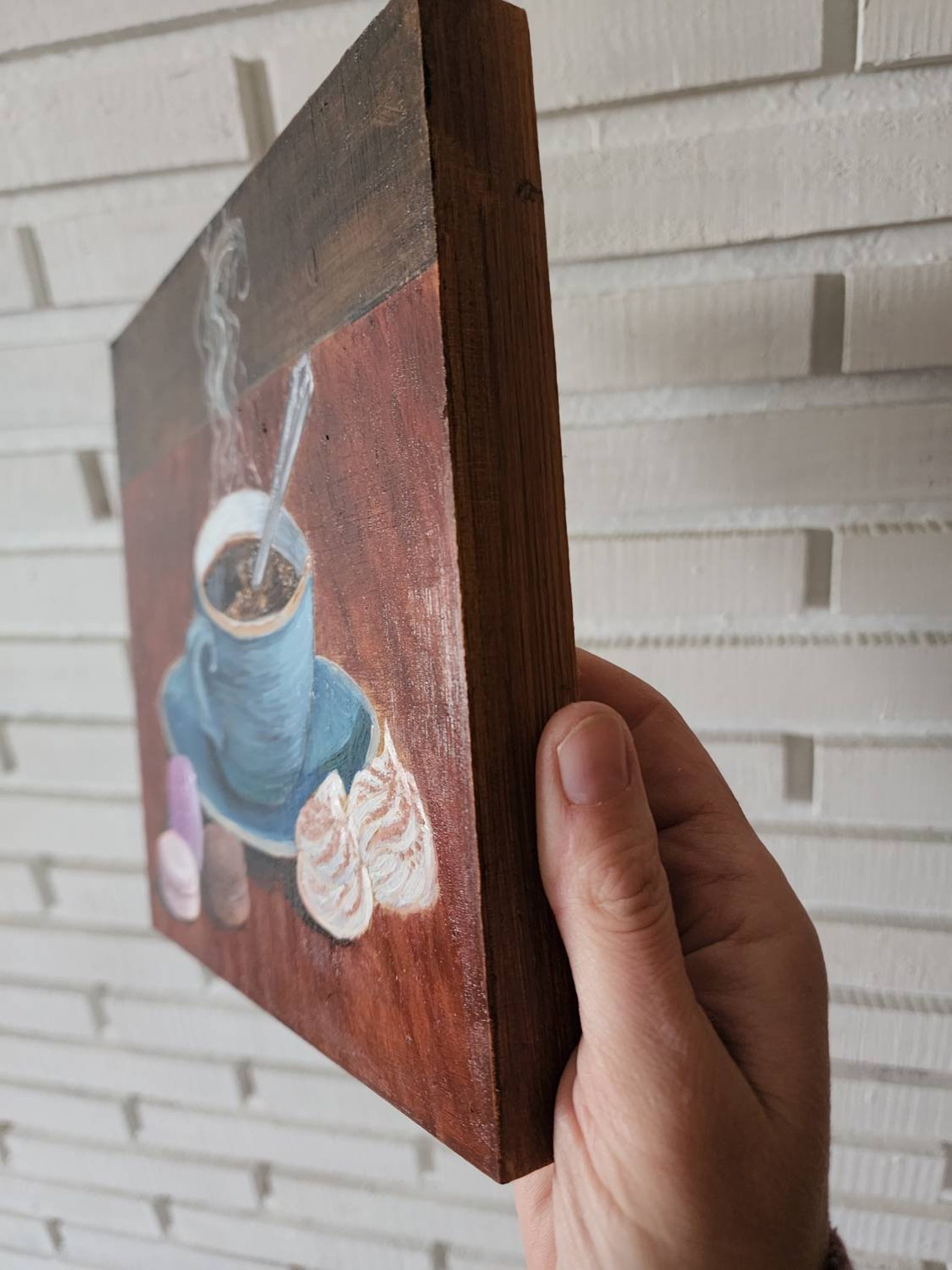 Coffee Cup Oil Painting. Breakfast Wall Decor. Dessert Still Life ...