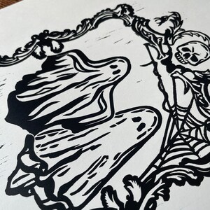 Ghost Linoprint | Halloween - Etsy