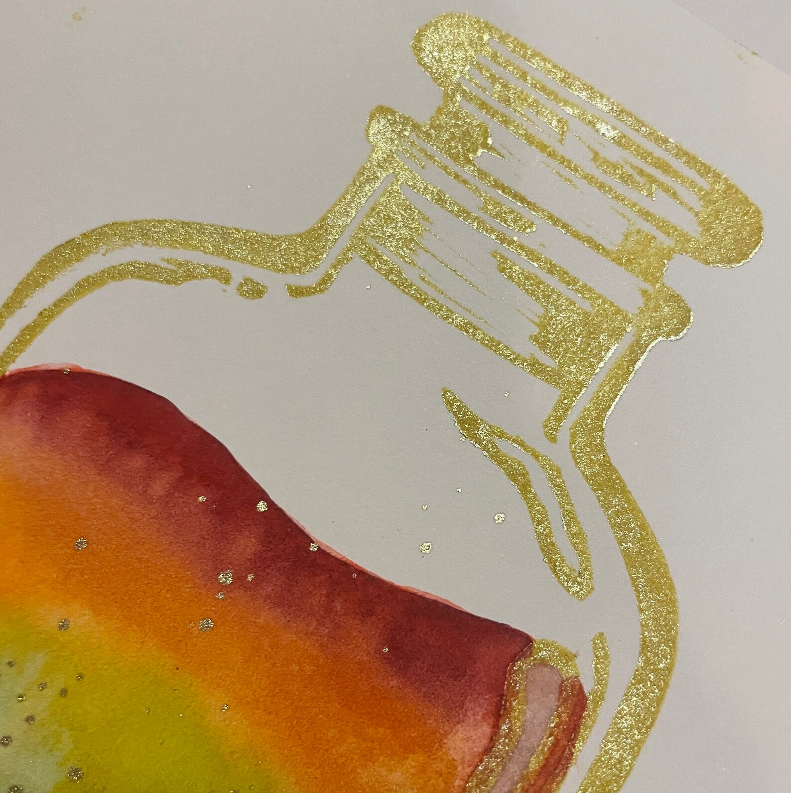 Gold Potion Bottle With Watercolor Rainbow Print - Etsy